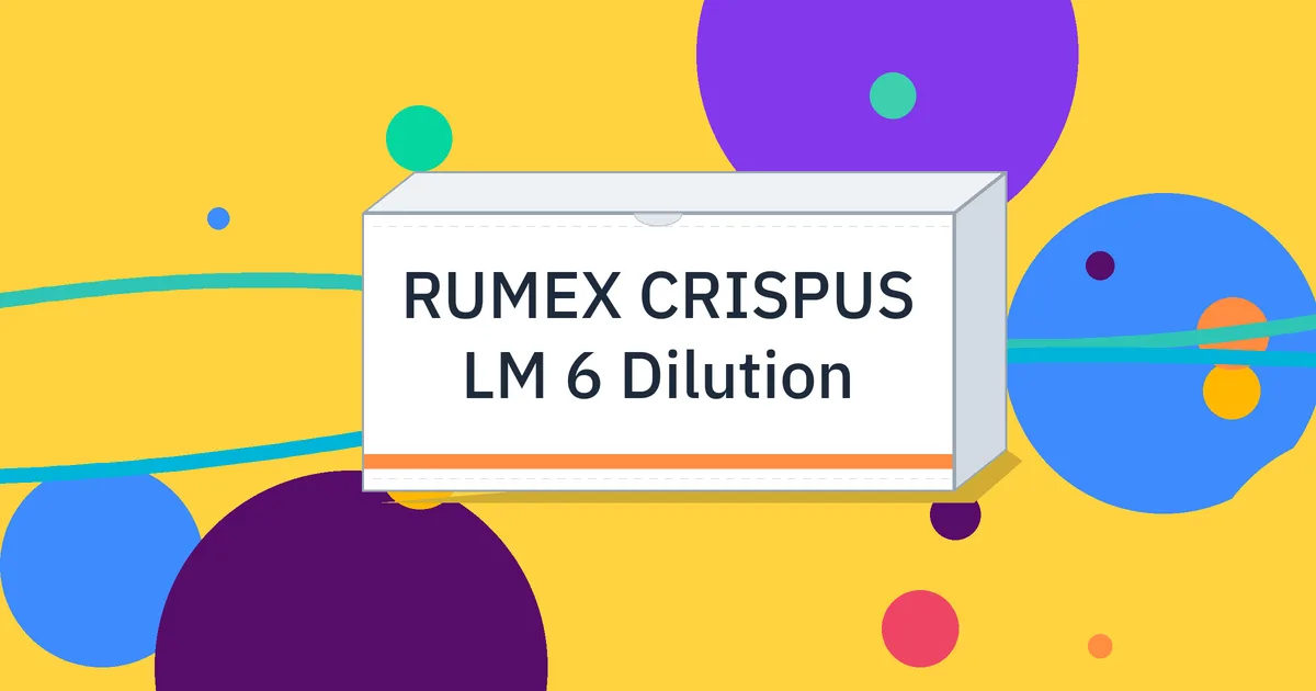 Symbolbild: Packung mit der Aufschrift RUMEX CRISPUS LM 6 Dilution (PZN 13172694) – Verfügbarkeit und Bezug in Apotheken in Frankfurt am Main