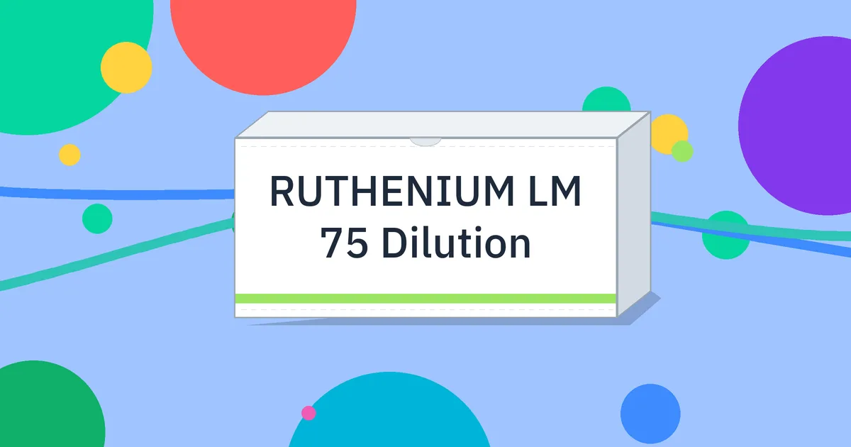 Symbolbild: Packung mit der Aufschrift RUTHENIUM LM 75 Dilution (PZN 13174411) – Verfügbarkeit und Bezug in Apotheken in Frankfurt am Main