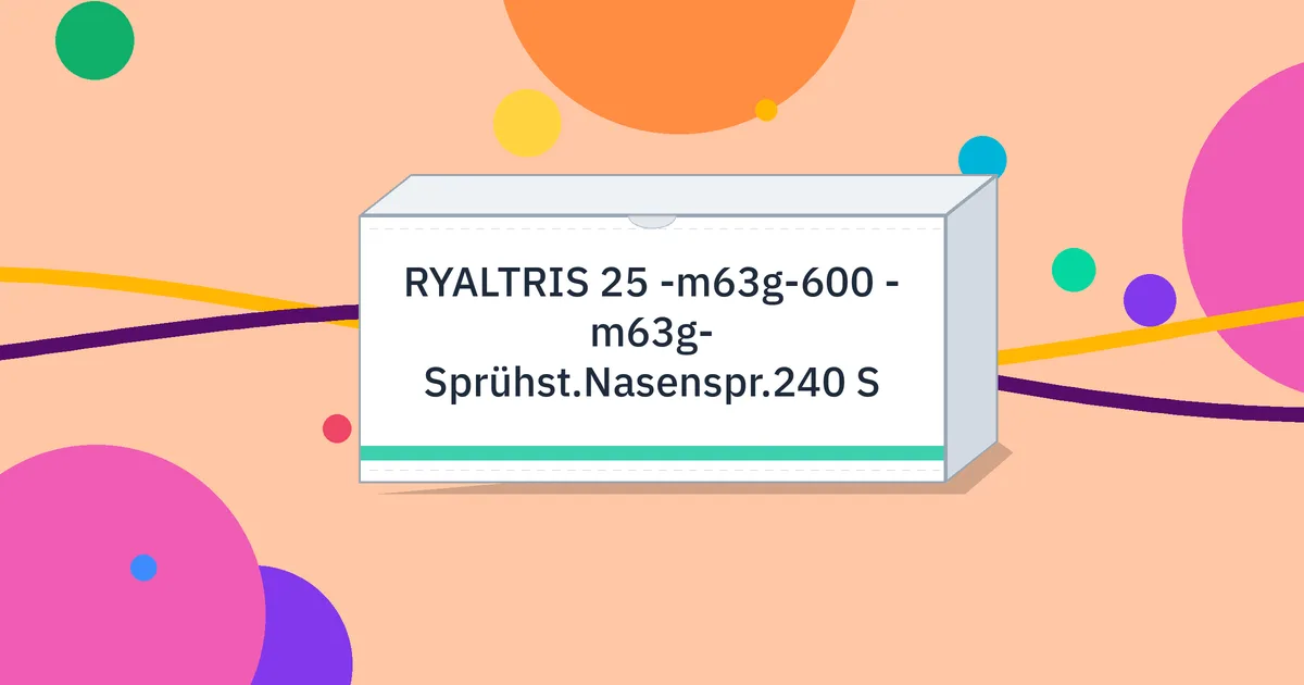 Symbolbild: Packung mit der Aufschrift RYALTRIS 25 -m63g-600 -m63g-Sprühst.Nasenspr.240 S (PZN 19754670) – Verfügbarkeit und Bezug in Apotheken in Frankfurt am Main