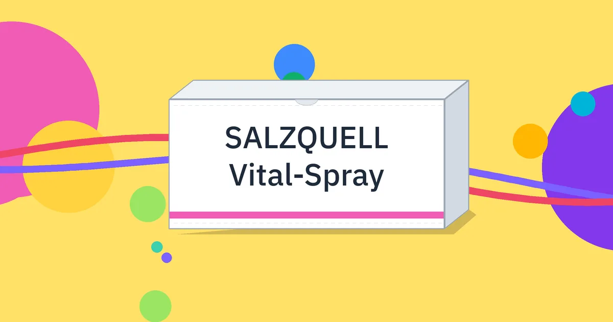 Symbolbild: Packung mit der Aufschrift SALZQUELL Vital-Spray (PZN 14265713) – Verfügbarkeit und Bezug in Apotheken in Frankfurt am Main