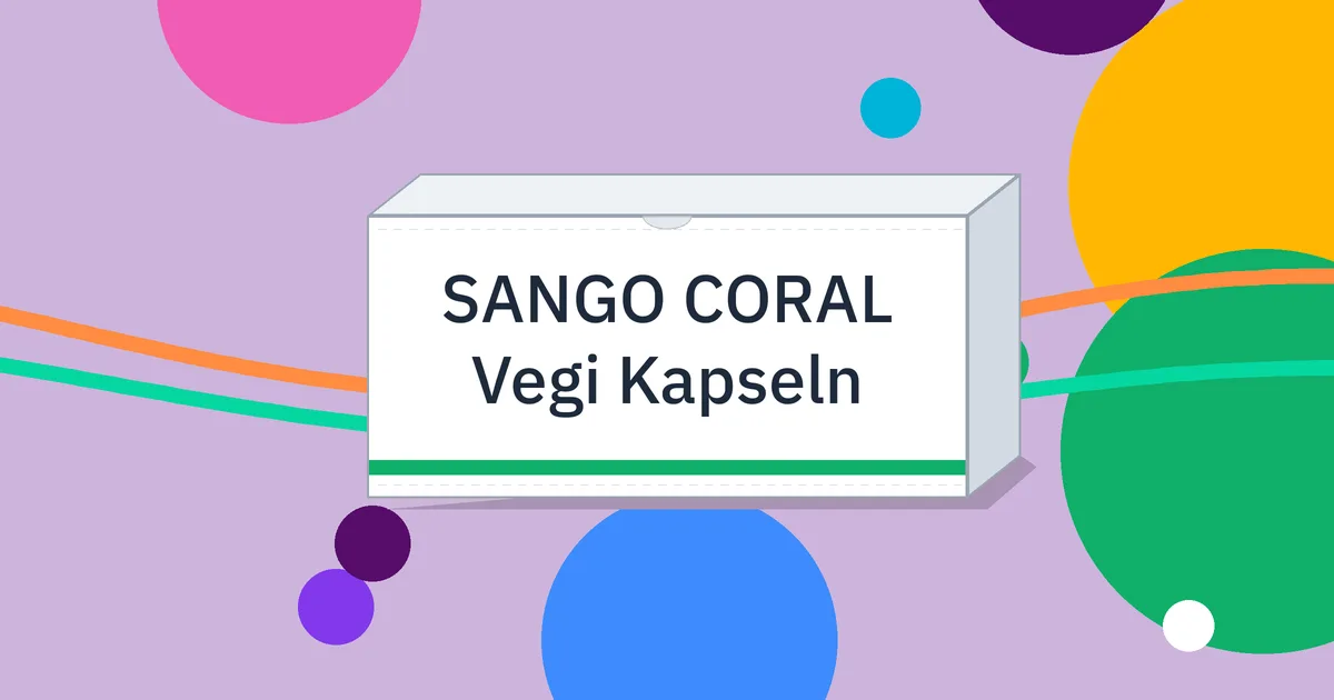 Symbolbild: Packung mit der Aufschrift SANGO CORAL Vegi Kapseln (PZN 00820246) – Verfügbarkeit und Bezug in Apotheken in Frankfurt am Main