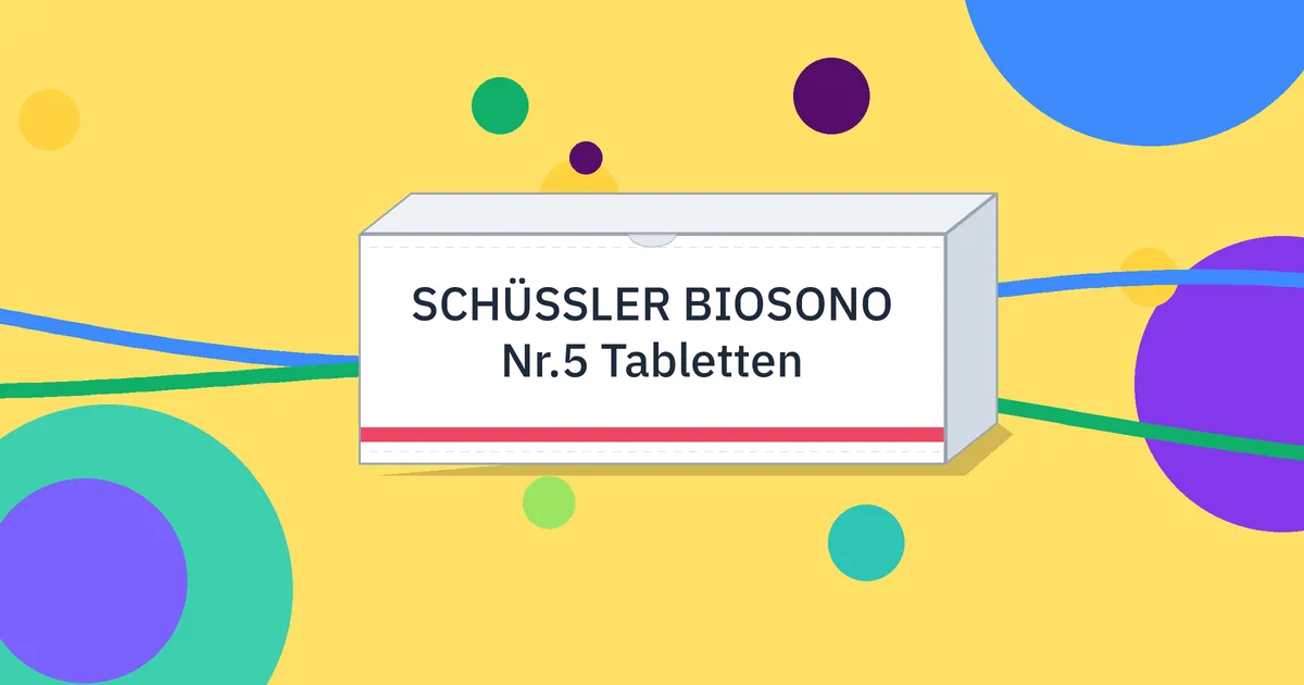 Symbolbild: Packung mit der Aufschrift SCHÜSSLER BIOSONO Nr.5 Tabletten (PZN 09005654) – Verfügbarkeit und Bezug in Apotheken in Frankfurt am Main