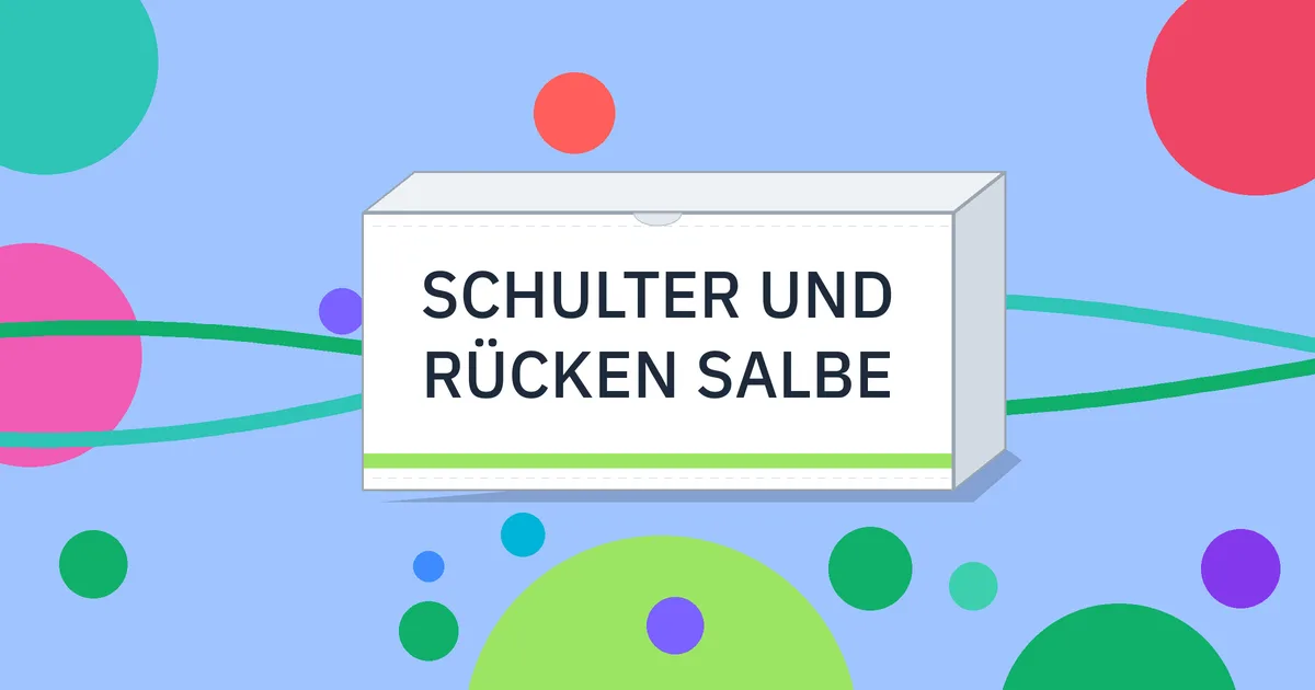 Symbolbild: Packung mit der Aufschrift SCHULTER UND RÜCKEN SALBE (PZN 05495472) – Verfügbarkeit und Bezug in Apotheken in Frankfurt am Main