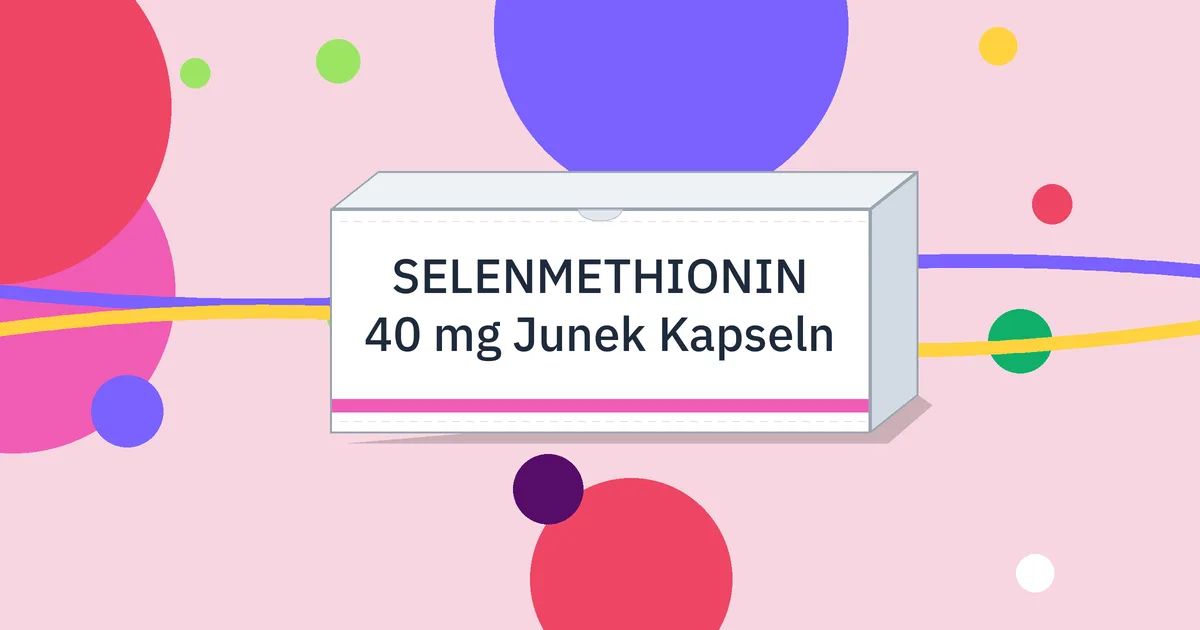 Symbolbild: Packung mit der Aufschrift SELENMETHIONIN 40 mg Junek Kapseln (PZN 20857642) – Verfügbarkeit und Bezug in Apotheken in Frankfurt am Main