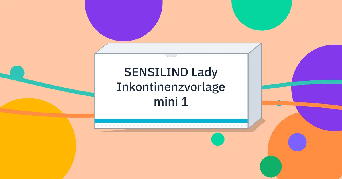 Symbolbild: Packung mit der Aufschrift SENSILIND Lady Inkontinenzvorlage mini 1 (PZN 20189212) – Verfügbarkeit und Bezug in Apotheken in Frankfurt am Main