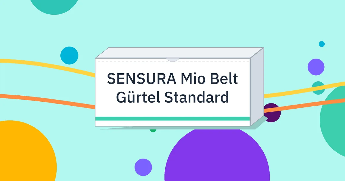 Symbolbild: Packung mit der Aufschrift SENSURA Mio Belt Gürtel Standard (PZN 10202762) – Verfügbarkeit und Bezug in Apotheken in Frankfurt am Main