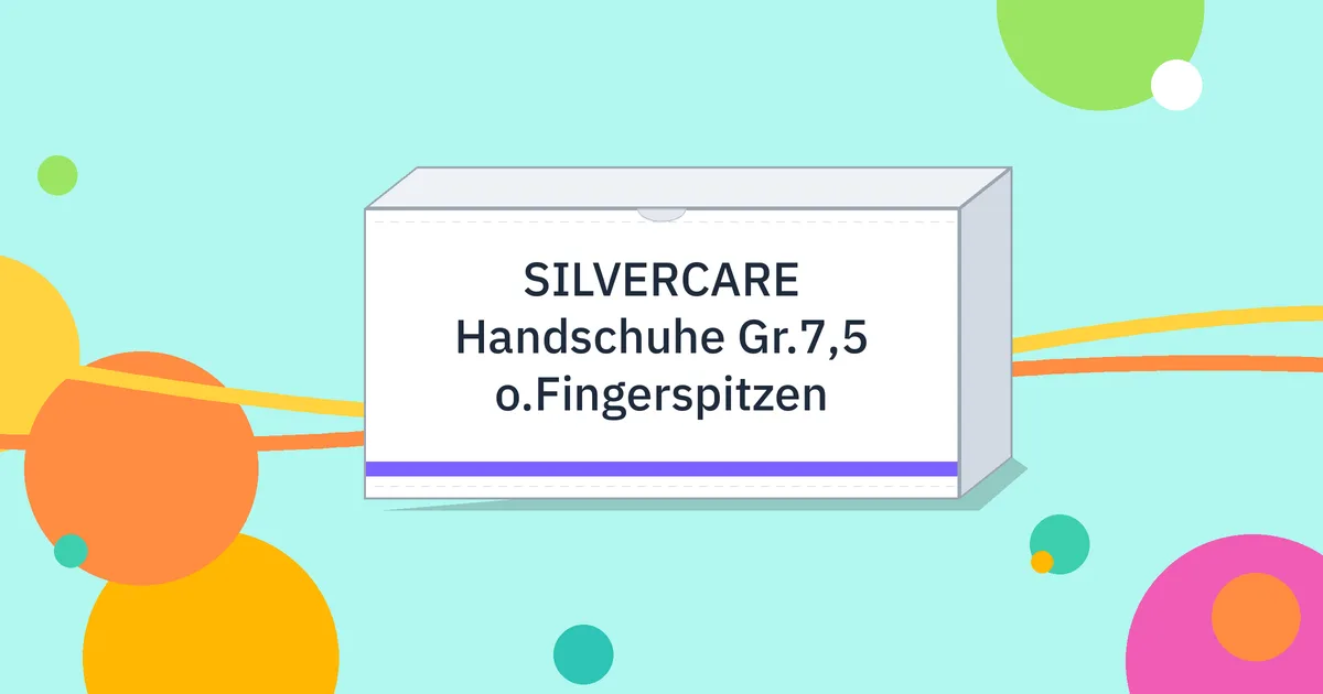Symbolbild: Packung mit der Aufschrift SILVERCARE Handschuhe Gr.7,5 o.Fingerspitzen (PZN 09283005) – Verfügbarkeit und Bezug in Apotheken in Frankfurt am Main