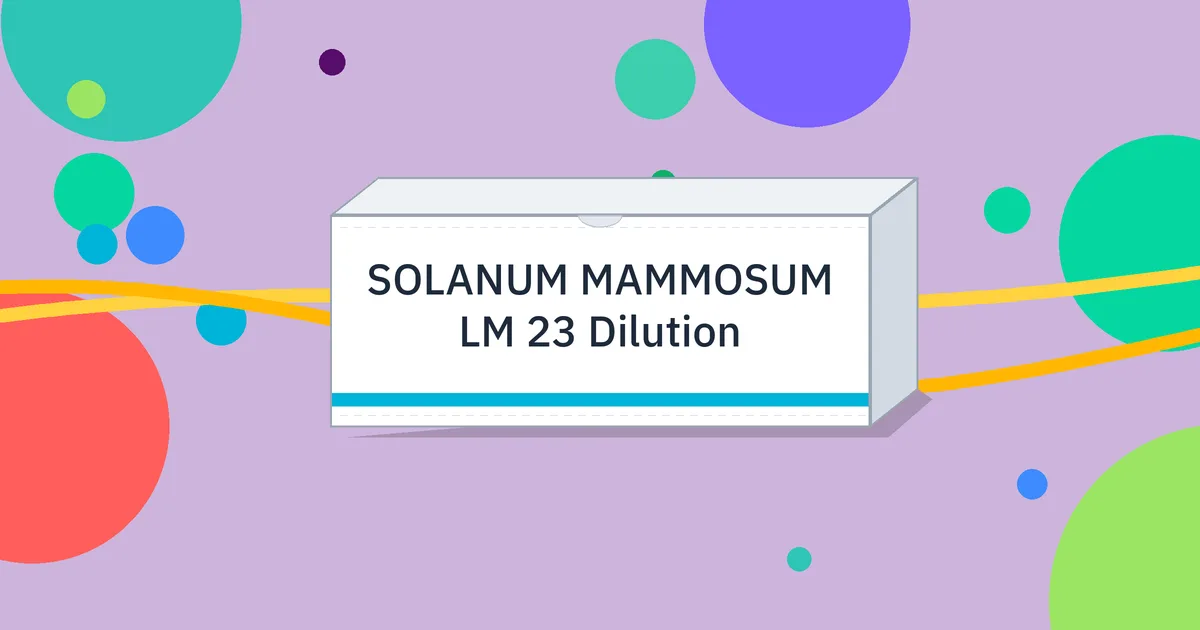 Symbolbild: Packung mit der Aufschrift SOLANUM MAMMOSUM LM 23 Dilution (PZN 13192515) – Verfügbarkeit und Bezug in Apotheken in Frankfurt am Main