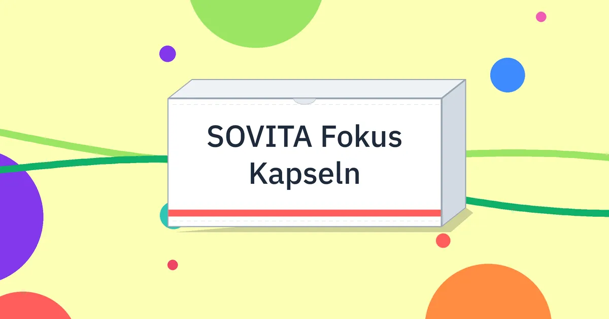 Symbolbild: Packung mit der Aufschrift SOVITA Fokus Kapseln (PZN 20126625) – Verfügbarkeit und Bezug in Apotheken in Frankfurt am Main
