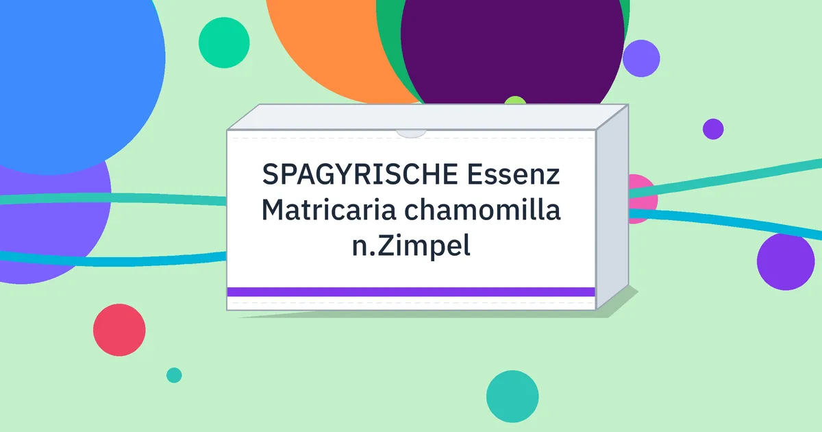 Symbolbild: Packung mit der Aufschrift SPAGYRISCHE Essenz Matricaria chamomilla n.Zimpel (PZN 00917201) – Verfügbarkeit und Bezug in Apotheken in Frankfurt am Main
