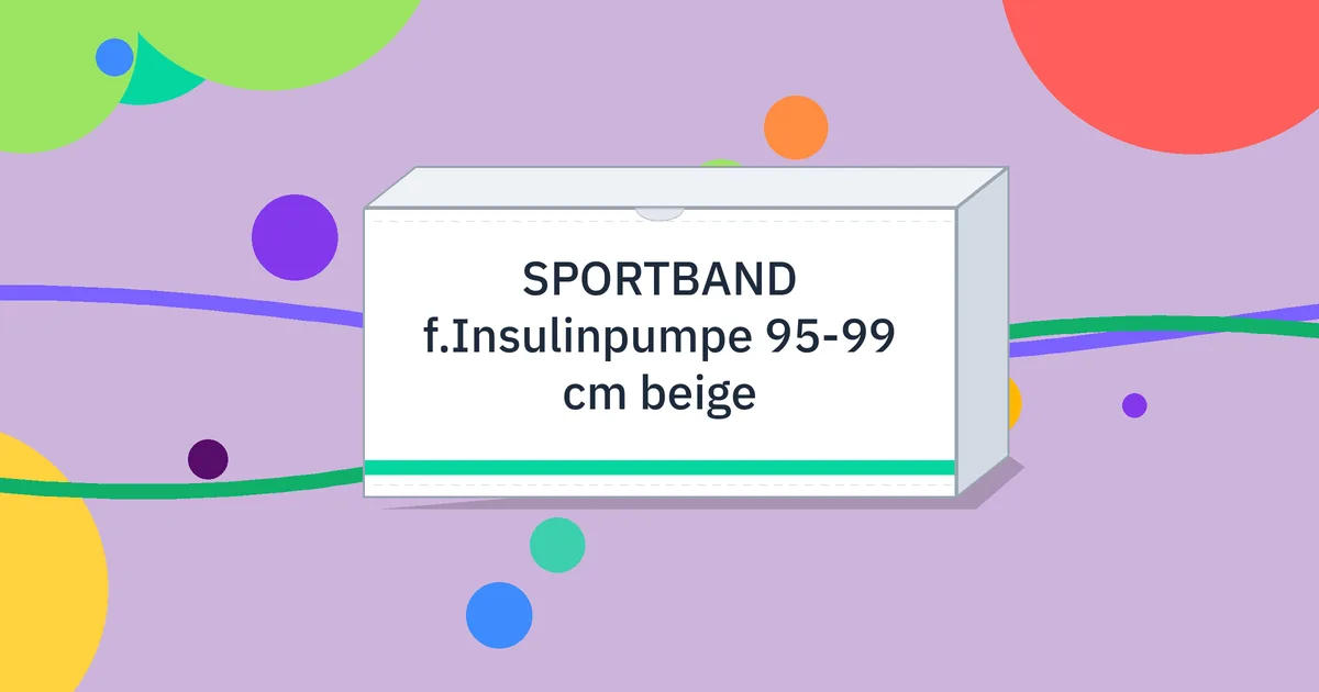 Symbolbild: Packung mit der Aufschrift SPORTBAND f.Insulinpumpe 95-99 cm beige (PZN 12461338) – Verfügbarkeit und Bezug in Apotheken in Frankfurt am Main