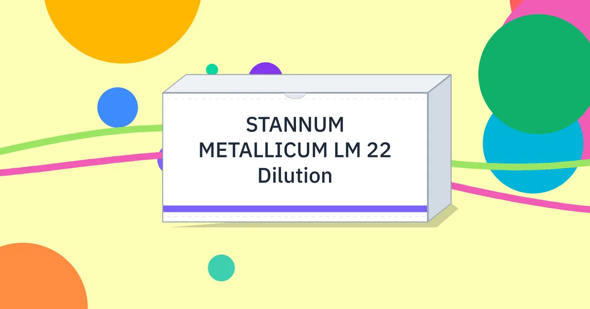 Symbolbild: Packung mit der Aufschrift STANNUM METALLICUM LM 22 Dilution (PZN 13199291) – Verfügbarkeit und Bezug in Apotheken in Frankfurt am Main
