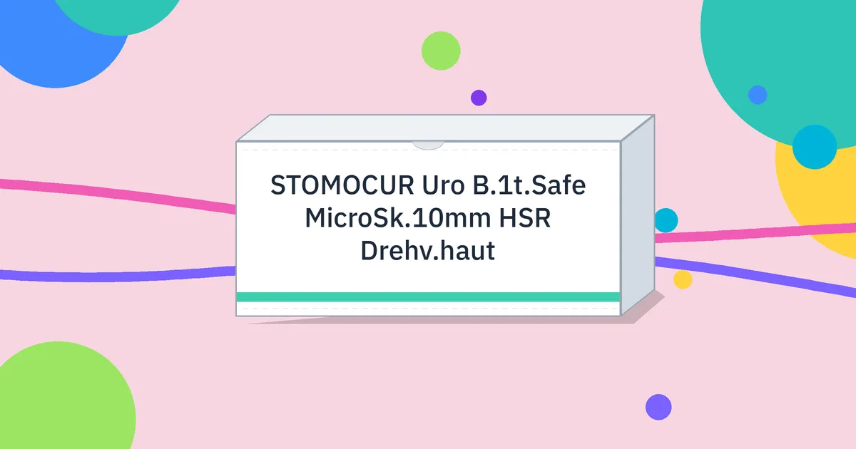 Symbolbild: Packung mit der Aufschrift STOMOCUR Uro B.1t.Safe MicroSk.10mm HSR Drehv.haut (PZN 17852428) – Verfügbarkeit und Bezug in Apotheken in Frankfurt am Main