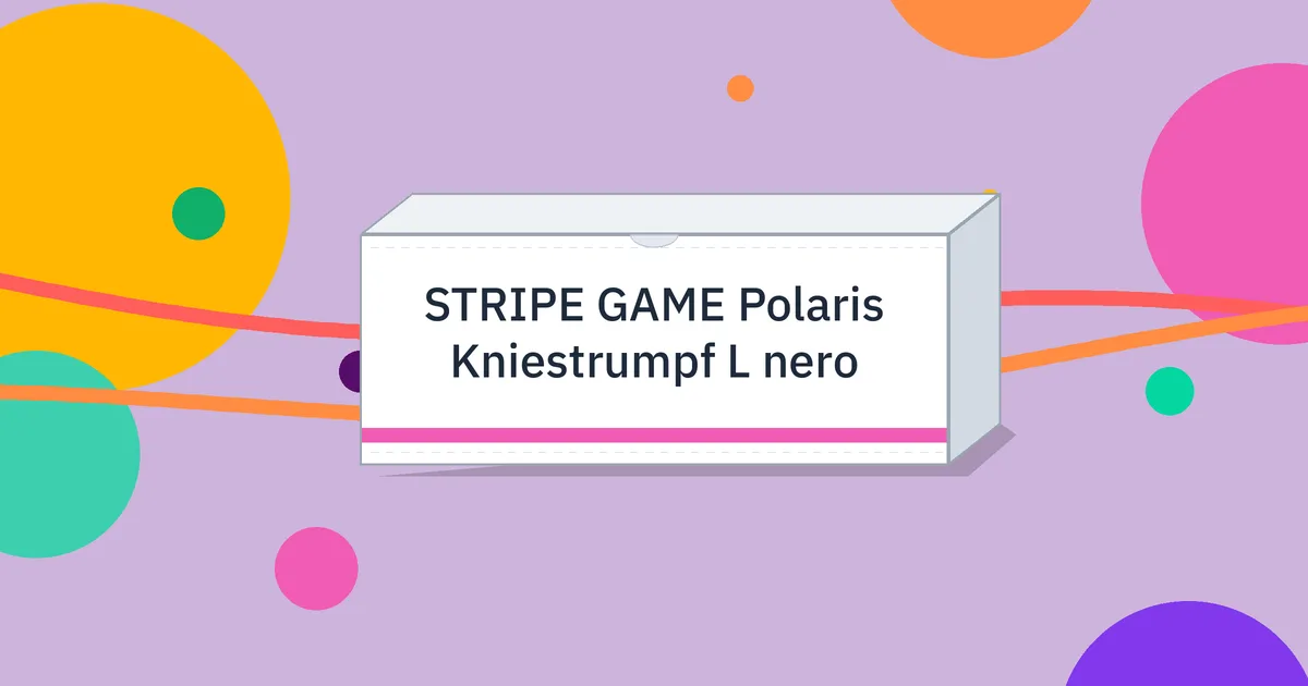 Symbolbild: Packung mit der Aufschrift STRIPE GAME Polaris Kniestrumpf L nero (PZN 20209067) – Verfügbarkeit und Bezug in Apotheken in Frankfurt am Main