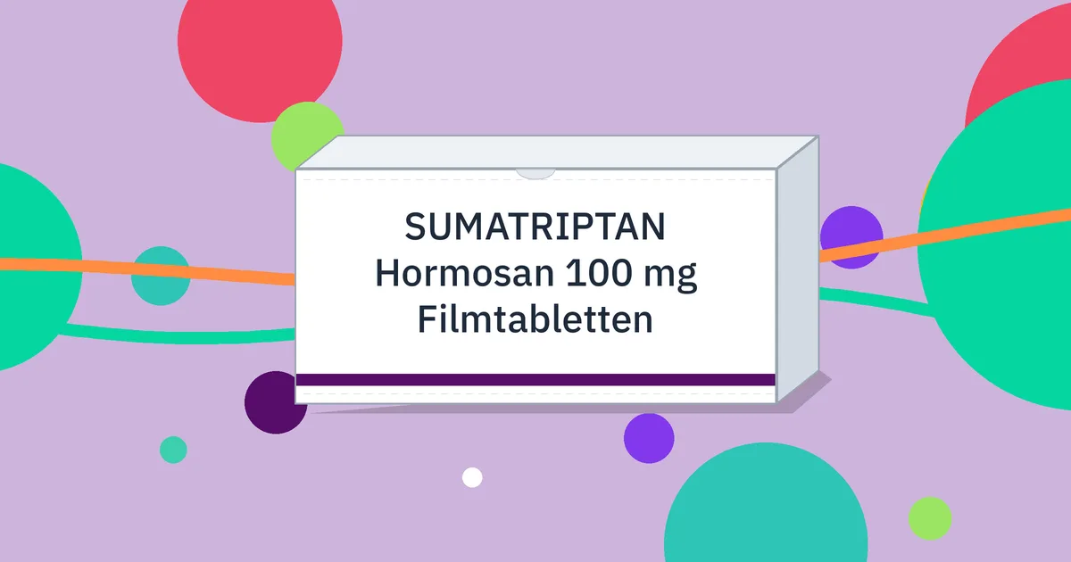 Symbolbild: Packung mit der Aufschrift SUMATRIPTAN Hormosan 100 mg Filmtabletten (PZN 10998459) – Verfügbarkeit und Bezug in Apotheken in Frankfurt am Main