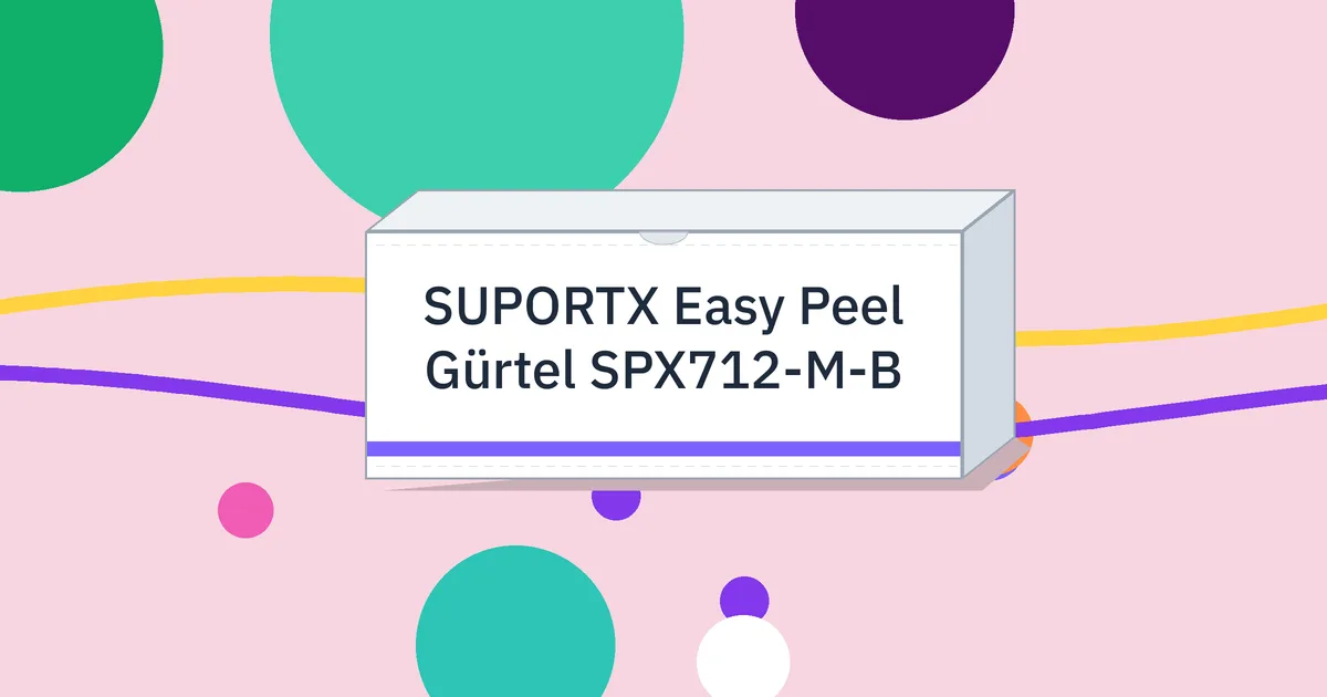Symbolbild: Packung mit der Aufschrift SUPORTX Easy Peel Gürtel SPX712-M-B (PZN 09385970) – Verfügbarkeit und Bezug in Apotheken in Frankfurt am Main