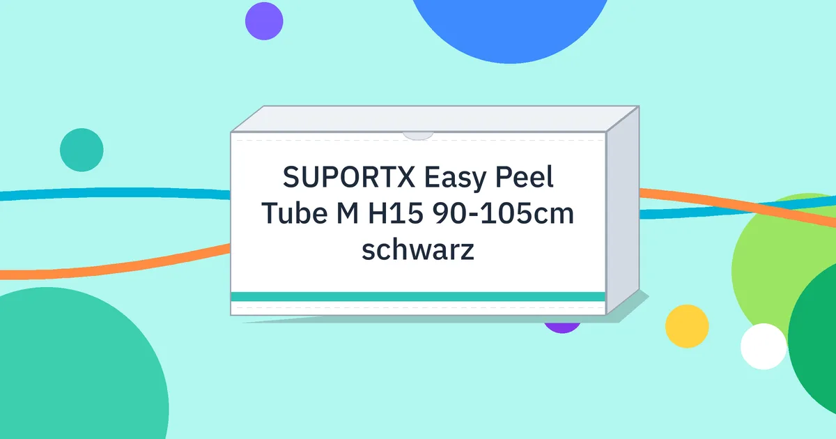 Symbolbild: Packung mit der Aufschrift SUPORTX Easy Peel Tube M H15 90-105cm schwarz (PZN 09486576) – Verfügbarkeit und Bezug in Apotheken in Frankfurt am Main