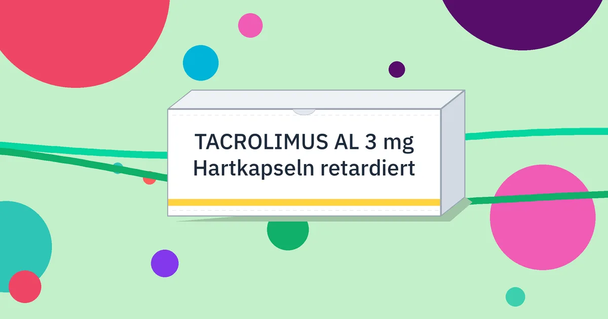 Symbolbild: Packung mit der Aufschrift TACROLIMUS AL 3 mg Hartkapseln retardiert (PZN 18105455) – Verfügbarkeit und Bezug in Apotheken in Frankfurt am Main