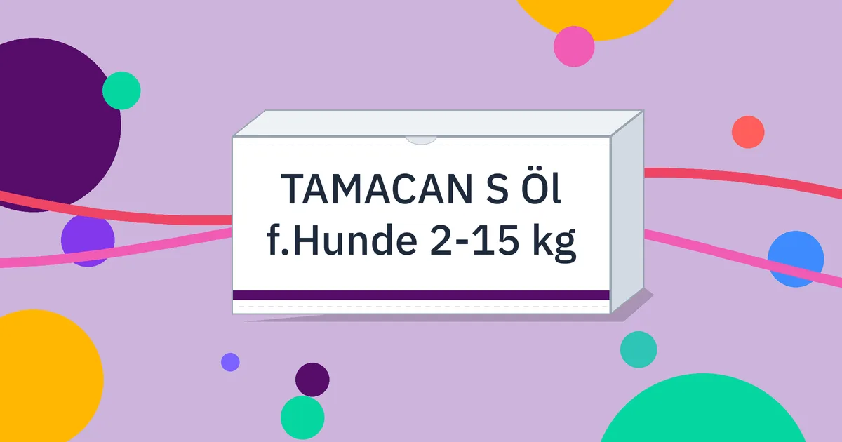 Symbolbild: Packung mit der Aufschrift TAMACAN S Öl f.Hunde 2-15 kg (PZN 19845237) – Verfügbarkeit und Bezug in Apotheken in Frankfurt am Main