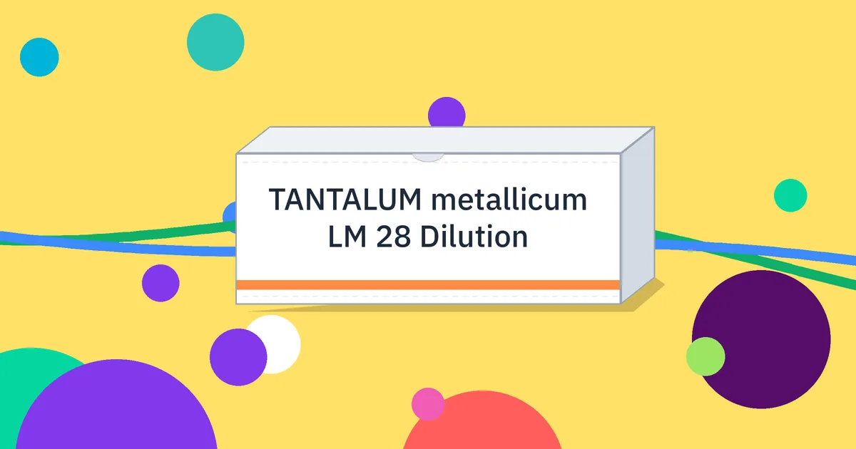 Symbolbild: Packung mit der Aufschrift TANTALUM metallicum LM 28 Dilution (PZN 13213708) – Verfügbarkeit und Bezug in Apotheken in Frankfurt am Main