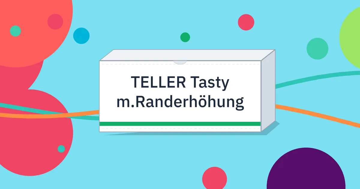 Symbolbild: Packung mit der Aufschrift TELLER Tasty m.Randerhöhung (PZN 07742905) – Verfügbarkeit und Bezug in Apotheken in Frankfurt am Main