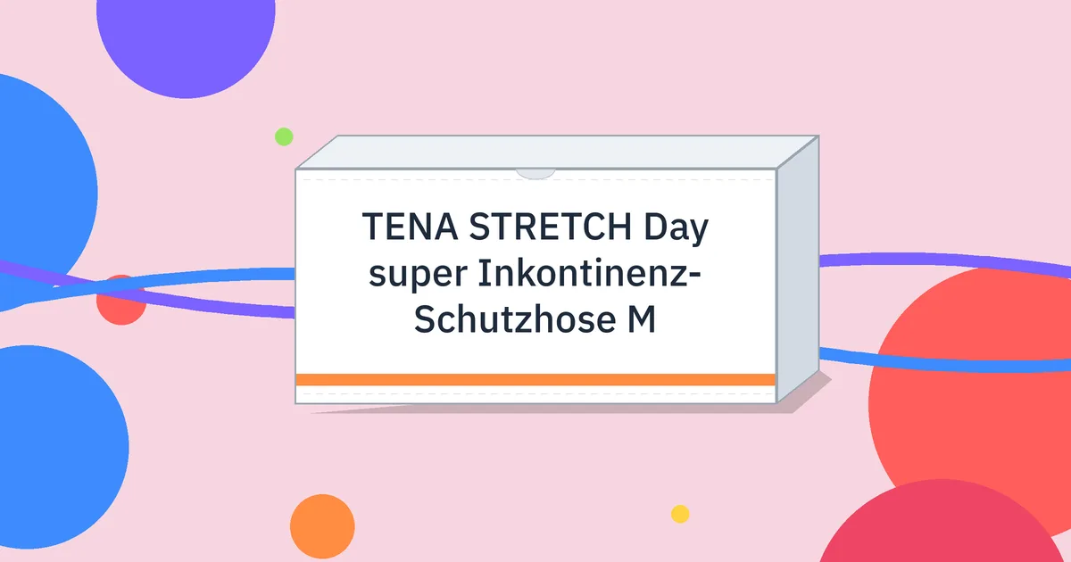 Symbolbild: Packung mit der Aufschrift TENA STRETCH Day super Inkontinenz-Schutzhose M (PZN 19297327) – Verfügbarkeit und Bezug in Apotheken in Frankfurt am Main
