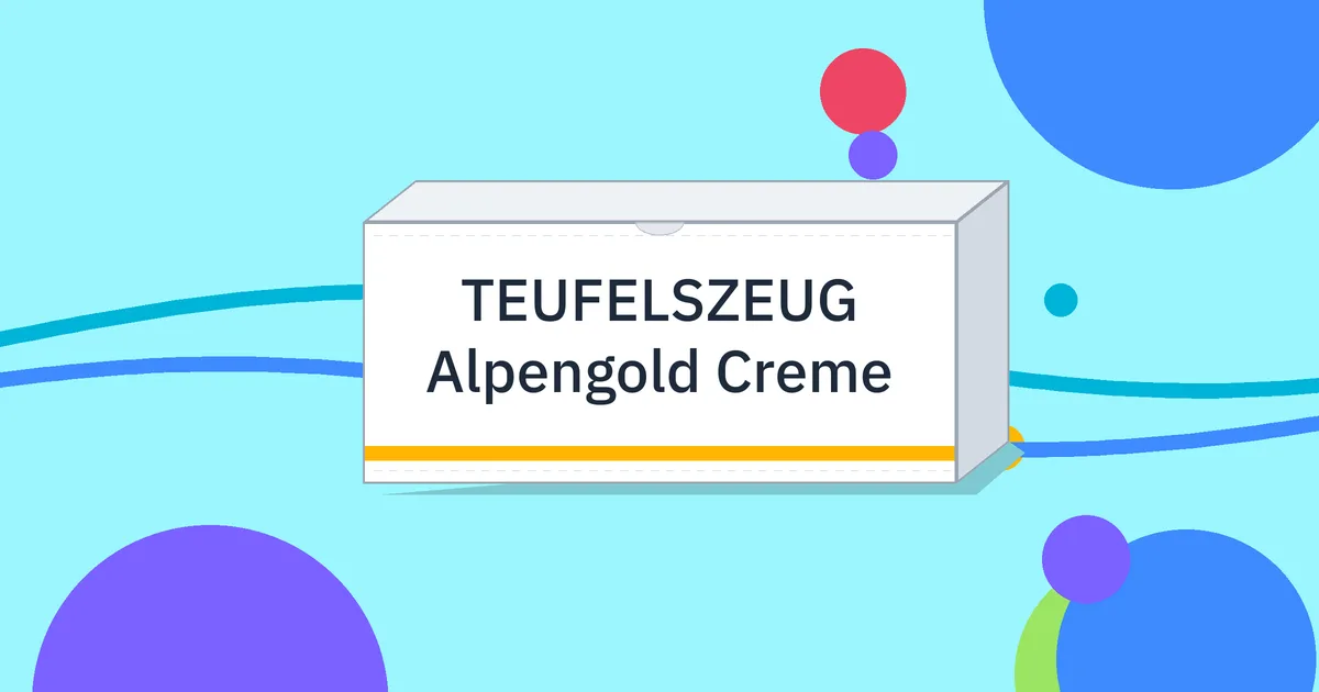 Symbolbild: Packung mit der Aufschrift TEUFELSZEUG Alpengold Creme (PZN 12559876) – Verfügbarkeit und Bezug in Apotheken in Frankfurt am Main