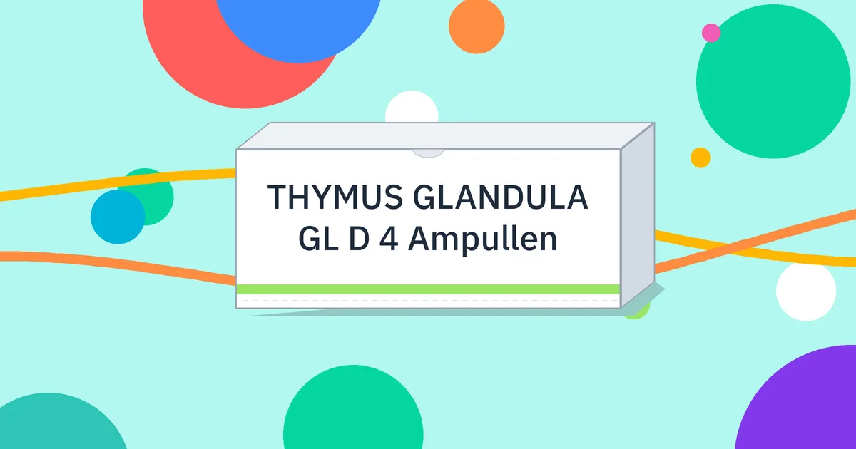 Symbolbild: Packung mit der Aufschrift THYMUS GLANDULA GL D 4 Ampullen (PZN 02829441) – Verfügbarkeit und Bezug in Apotheken in Frankfurt am Main