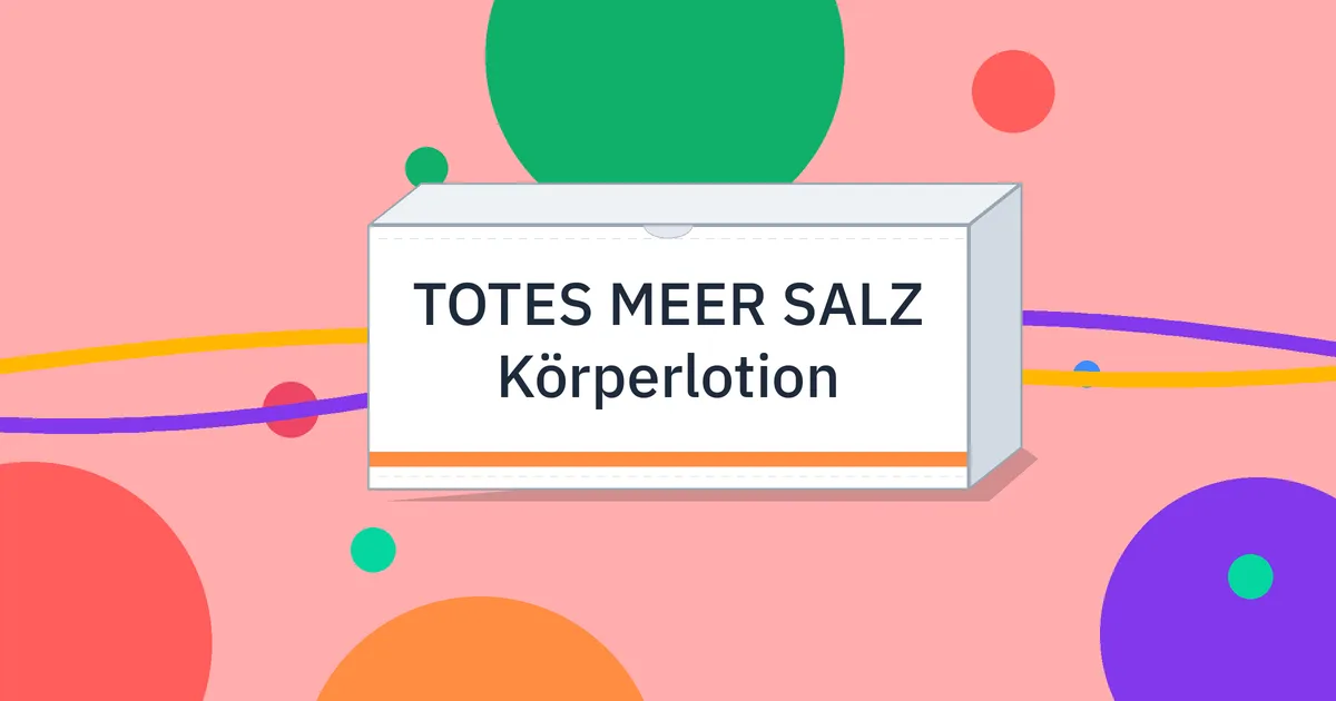 Symbolbild: Packung mit der Aufschrift TOTES MEER SALZ Körperlotion (PZN 07192273) – Verfügbarkeit und Bezug in Apotheken in Frankfurt am Main