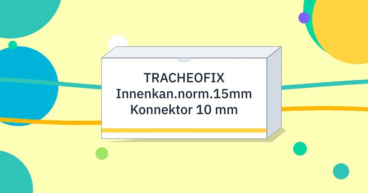 Symbolbild: Packung mit der Aufschrift TRACHEOFIX Innenkan.norm.15mm Konnektor 10 mm (PZN 04164773) – Verfügbarkeit und Bezug in Apotheken in Frankfurt am Main