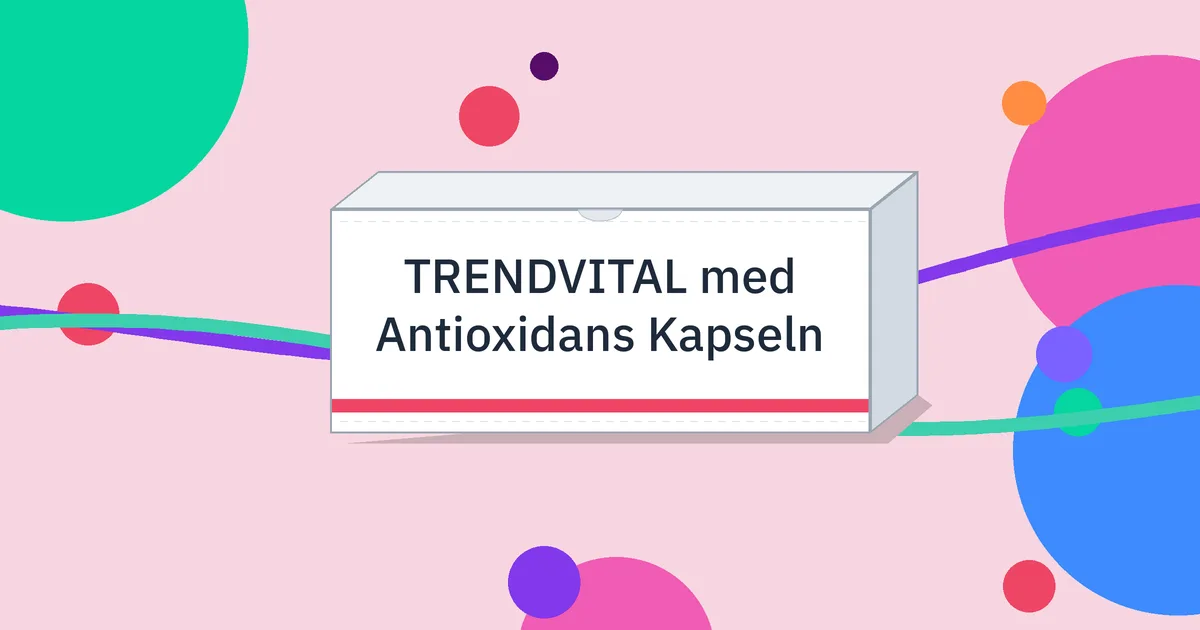 Symbolbild: Packung mit der Aufschrift TRENDVITAL med Antioxidans Kapseln (PZN 11769755) – Verfügbarkeit und Bezug in Apotheken in Frankfurt am Main