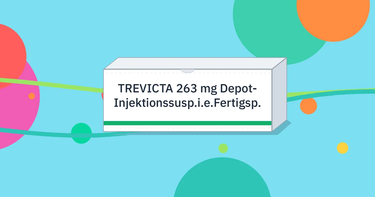 Symbolbild: Packung mit der Aufschrift TREVICTA 263 mg Depot-Injektionssusp.i.e.Fertigsp. (PZN 13600285) – Verfügbarkeit und Bezug in Apotheken in Frankfurt am Main