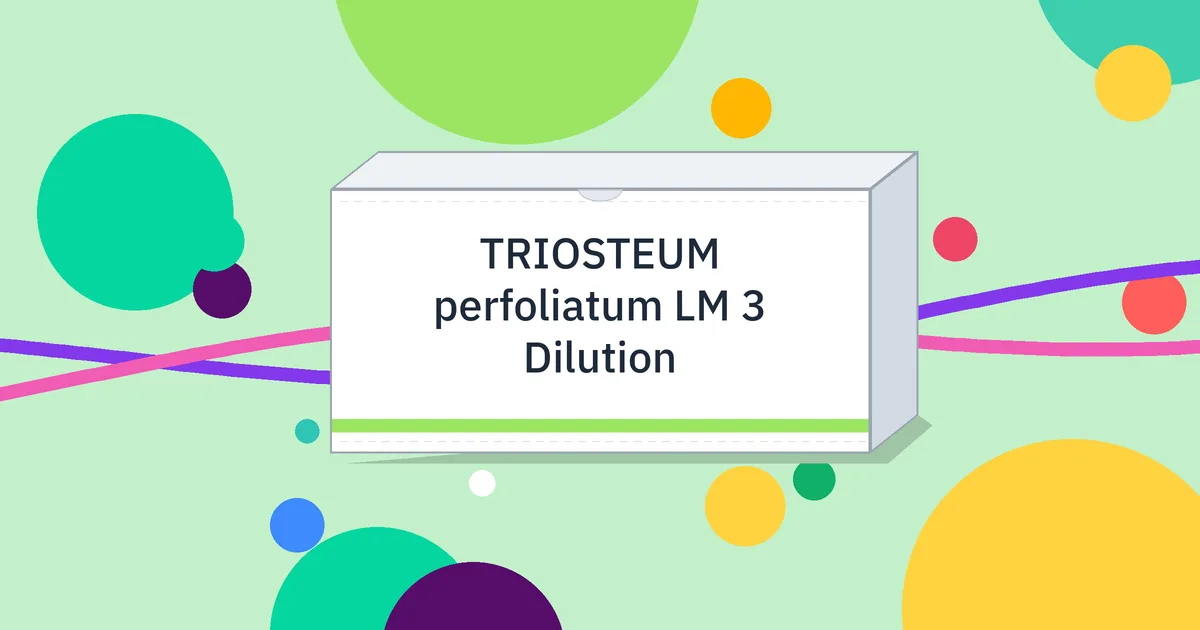 Symbolbild: Packung mit der Aufschrift TRIOSTEUM perfoliatum LM 3 Dilution (PZN 13227484) – Verfügbarkeit und Bezug in Apotheken in Frankfurt am Main