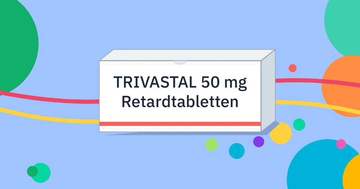 Symbolbild: Packung mit der Aufschrift TRIVASTAL 50 mg Retardtabletten (PZN 11069696) – Verfügbarkeit und Bezug in Apotheken in Frankfurt am Main