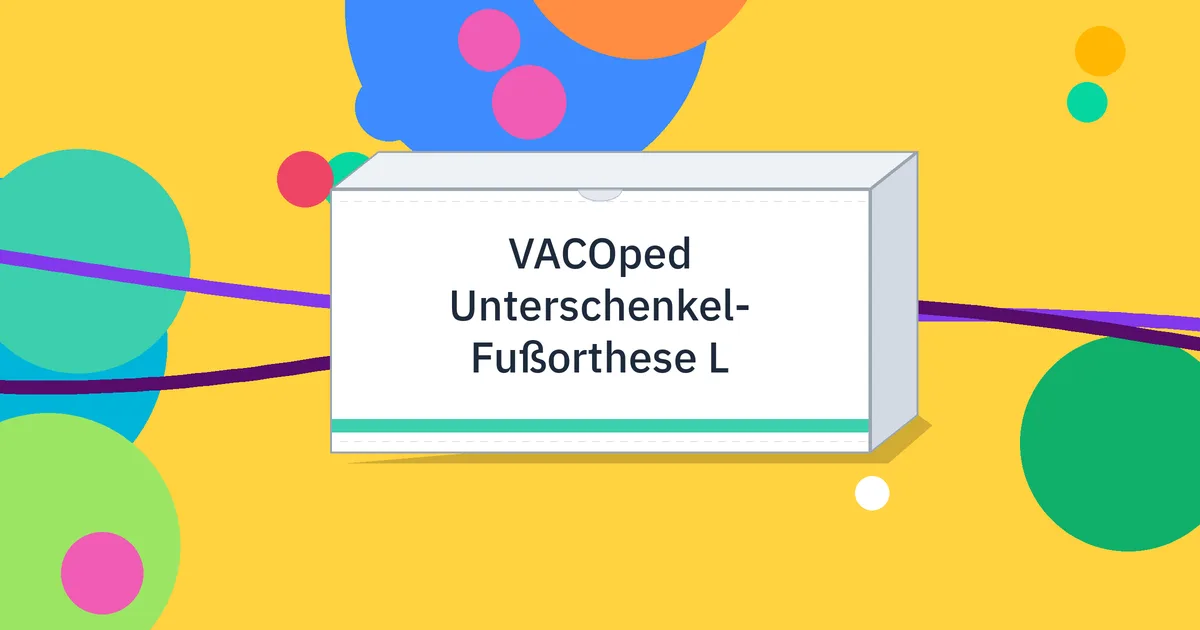 Symbolbild: Packung mit der Aufschrift VACOped Unterschenkel-Fußorthese L (PZN 03160253) – Verfügbarkeit und Bezug in Apotheken in Frankfurt am Main