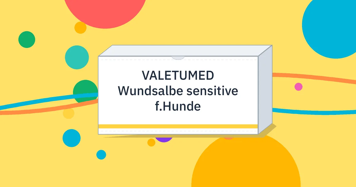 Symbolbild: Packung mit der Aufschrift VALETUMED Wundsalbe sensitive f.Hunde (PZN 20189519) – Verfügbarkeit und Bezug in Apotheken in Frankfurt am Main