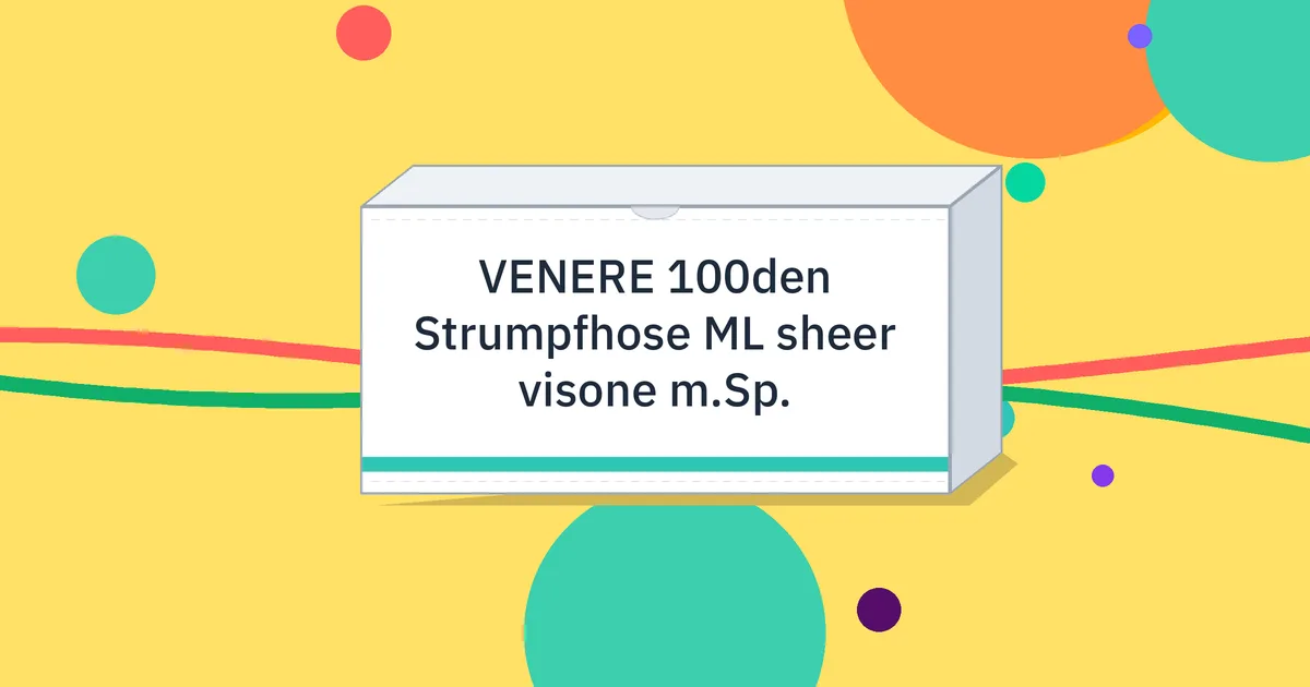 Symbolbild: Packung mit der Aufschrift VENERE 100den Strumpfhose ML sheer visone m.Sp. (PZN 16170939) – Verfügbarkeit und Bezug in Apotheken in Frankfurt am Main