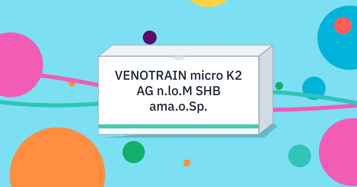 Symbolbild: Packung mit der Aufschrift VENOTRAIN micro K2 AG n.lo.M SHB ama.o.Sp. (PZN 05715063) – Verfügbarkeit und Bezug in Apotheken in Frankfurt am Main