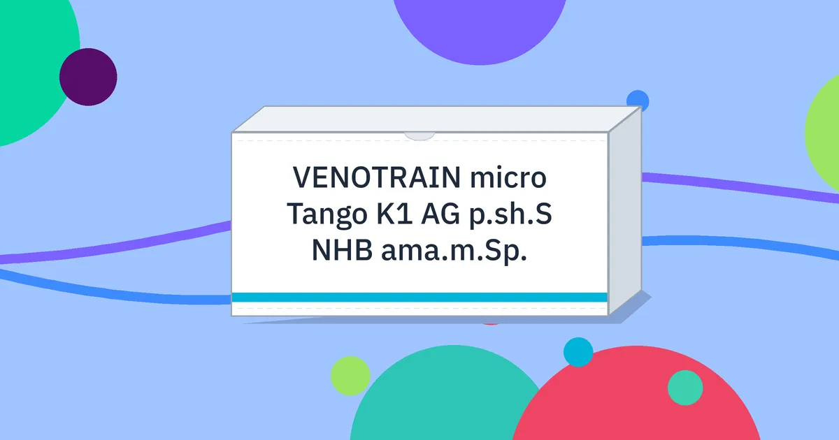 Symbolbild: Packung mit der Aufschrift VENOTRAIN micro Tango K1 AG p.sh.S NHB ama.m.Sp. (PZN 17764598) – Verfügbarkeit und Bezug in Apotheken in Frankfurt am Main