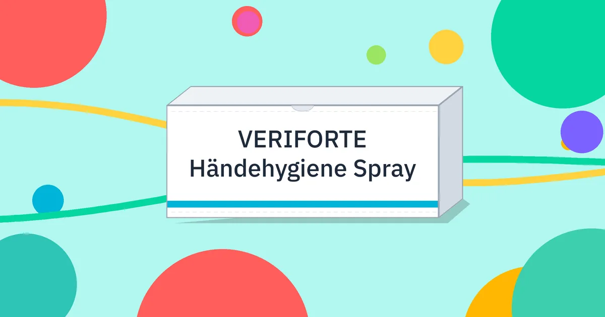 Symbolbild: Packung mit der Aufschrift VERIFORTE Händehygiene Spray (PZN 16611987) – Verfügbarkeit und Bezug in Apotheken in Frankfurt am Main