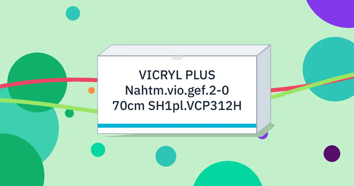 Symbolbild: Packung mit der Aufschrift VICRYL PLUS Nahtm.vio.gef.2-0 70cm SH1pl.VCP312H (PZN 16256463) – Verfügbarkeit und Bezug in Apotheken in Frankfurt am Main