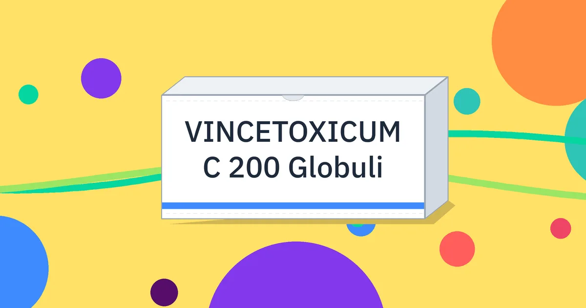 Symbolbild: Packung mit der Aufschrift VINCETOXICUM C 200 Globuli (PZN 16694594) – Verfügbarkeit und Bezug in Apotheken in Frankfurt am Main
