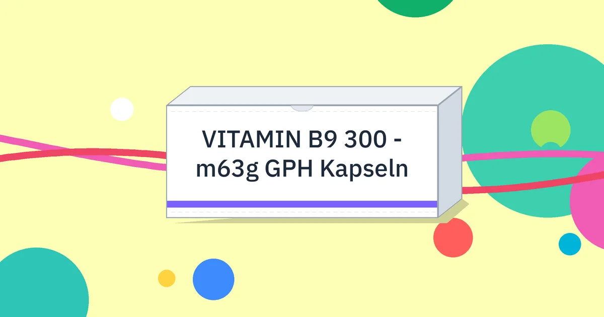 Symbolbild: Packung mit der Aufschrift VITAMIN B9 300 -m63g GPH Kapseln (PZN 09721936) – Verfügbarkeit und Bezug in Apotheken in Frankfurt am Main