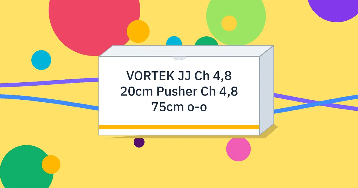 Symbolbild: Packung mit der Aufschrift VORTEK JJ Ch 4,8 20cm Pusher Ch 4,8 75cm o-o (PZN 19672357) – Verfügbarkeit und Bezug in Apotheken in Frankfurt am Main