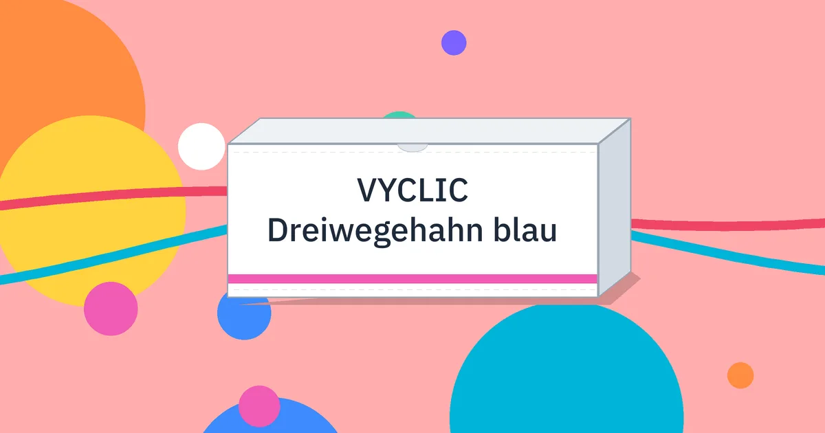 Symbolbild: Packung mit der Aufschrift VYCLIC Dreiwegehahn blau (PZN 09716177) – Verfügbarkeit und Bezug in Apotheken in Frankfurt am Main