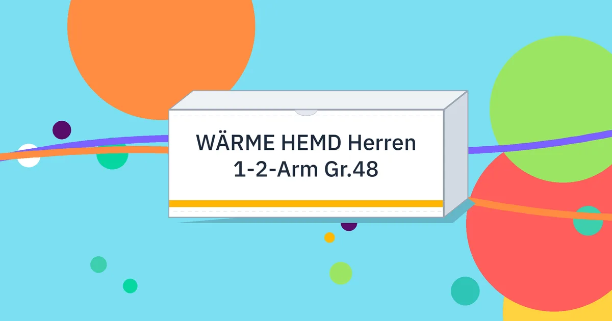 Symbolbild: Packung mit der Aufschrift WÄRME HEMD Herren 1-2-Arm Gr.48 (PZN 02445829) – Verfügbarkeit und Bezug in Apotheken in Frankfurt am Main