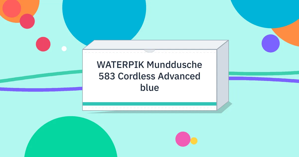 Symbolbild: Packung mit der Aufschrift WATERPIK Munddusche 583 Cordless Advanced blue (PZN 18400361) – Verfügbarkeit und Bezug in Apotheken in Frankfurt am Main