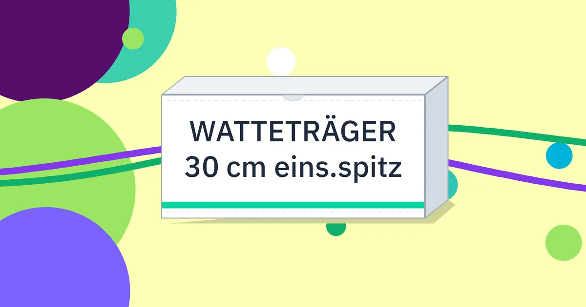 Symbolbild: Packung mit der Aufschrift WATTETRÄGER 30 cm eins.spitz (PZN 01740638) – Verfügbarkeit und Bezug in Apotheken in Frankfurt am Main