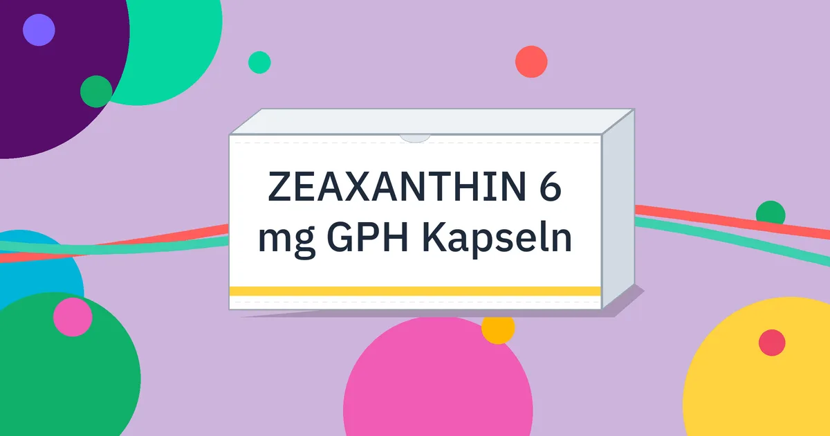 Symbolbild: Packung mit der Aufschrift ZEAXANTHIN 6 mg GPH Kapseln (PZN 00682689) – Verfügbarkeit und Bezug in Apotheken in Frankfurt am Main