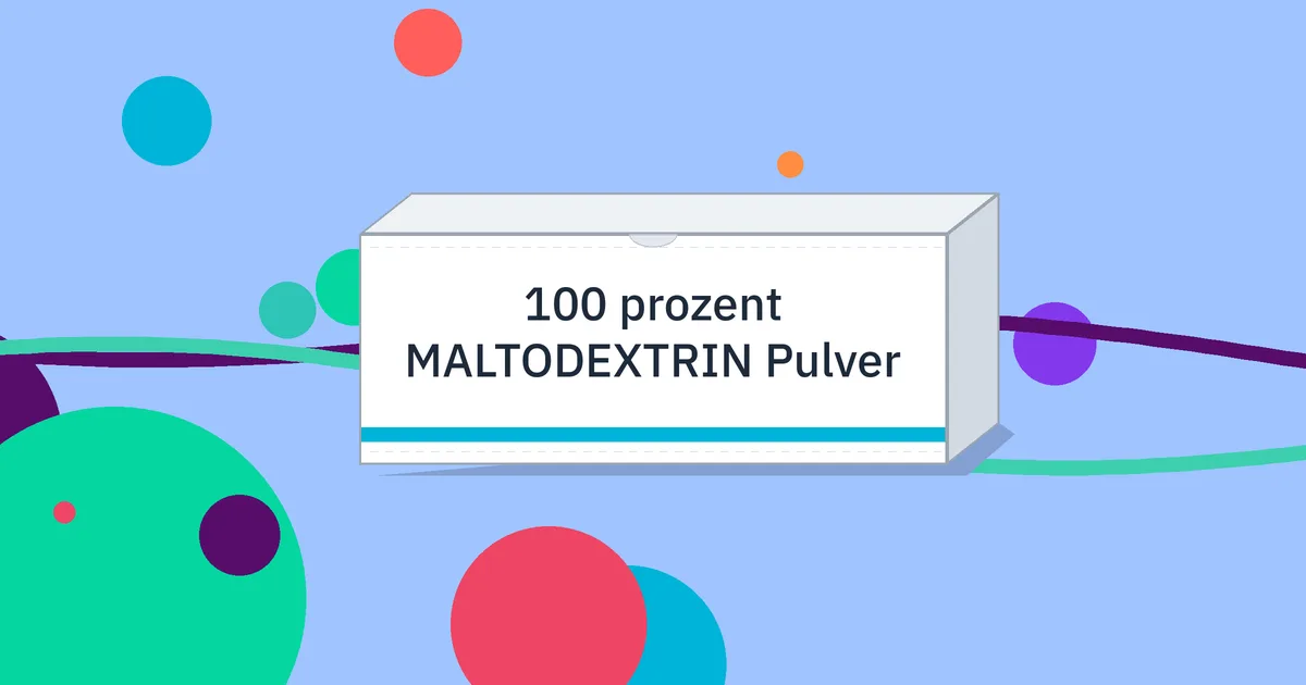 Symbolbild: Packung mit der Aufschrift 100 prozent MALTODEXTRIN Pulver (PZN 10792611) – Verfügbarkeit und Bezug in Apotheken in Frankfurt am Main